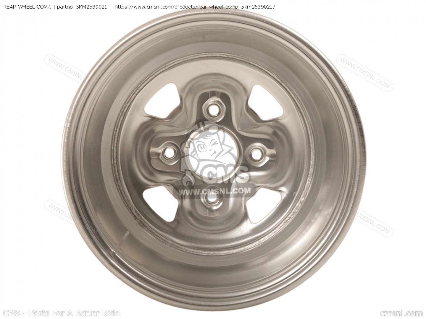 5KM2539021: Rear Wheel Comp. Yamaha - buy the 5KM-25390-21 at CMSNL