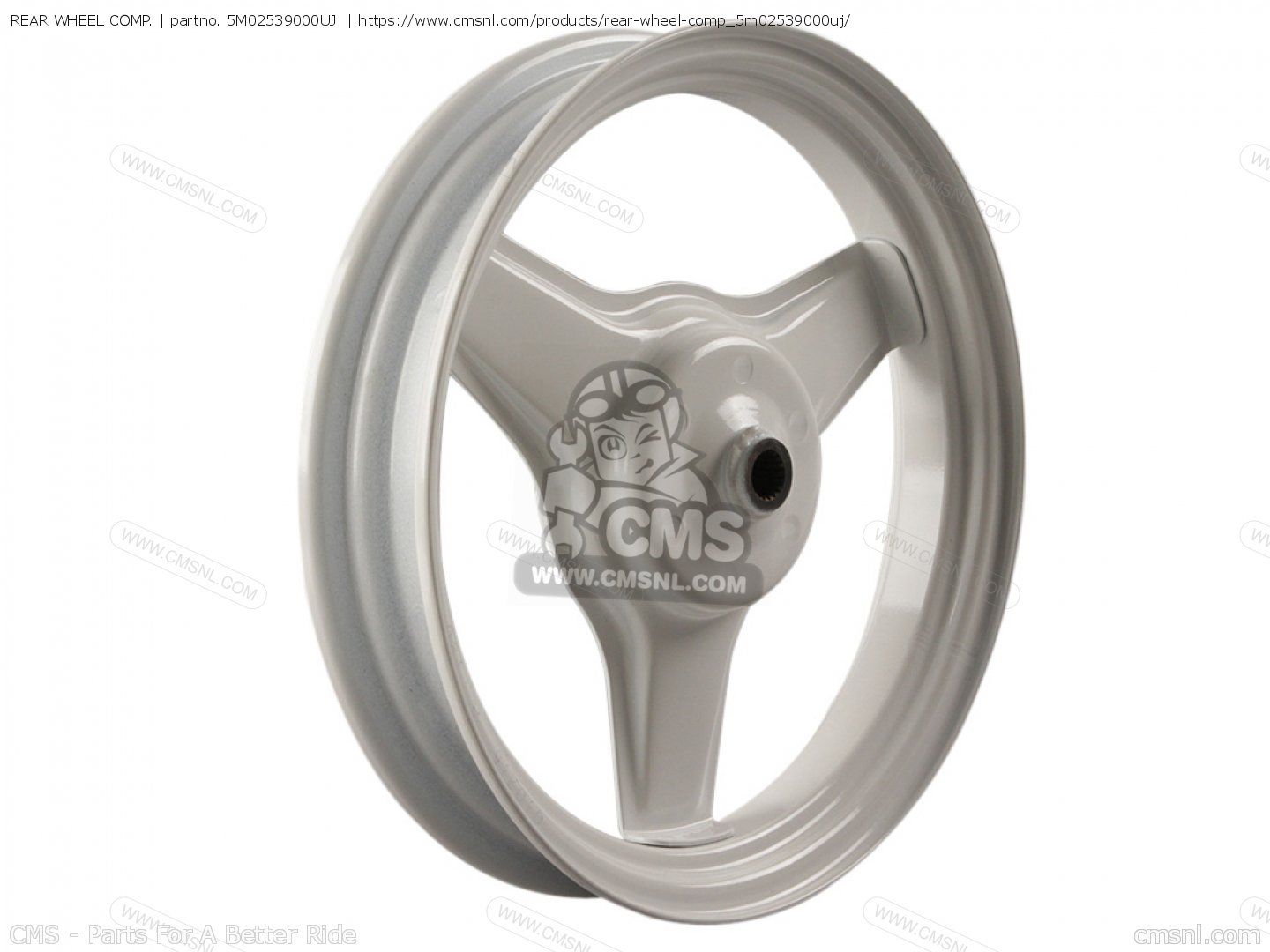 5M02539000UJ: REAR WHEEL COMP. Yamaha - buy the 5M0-25390-00-UJ at CMSNL