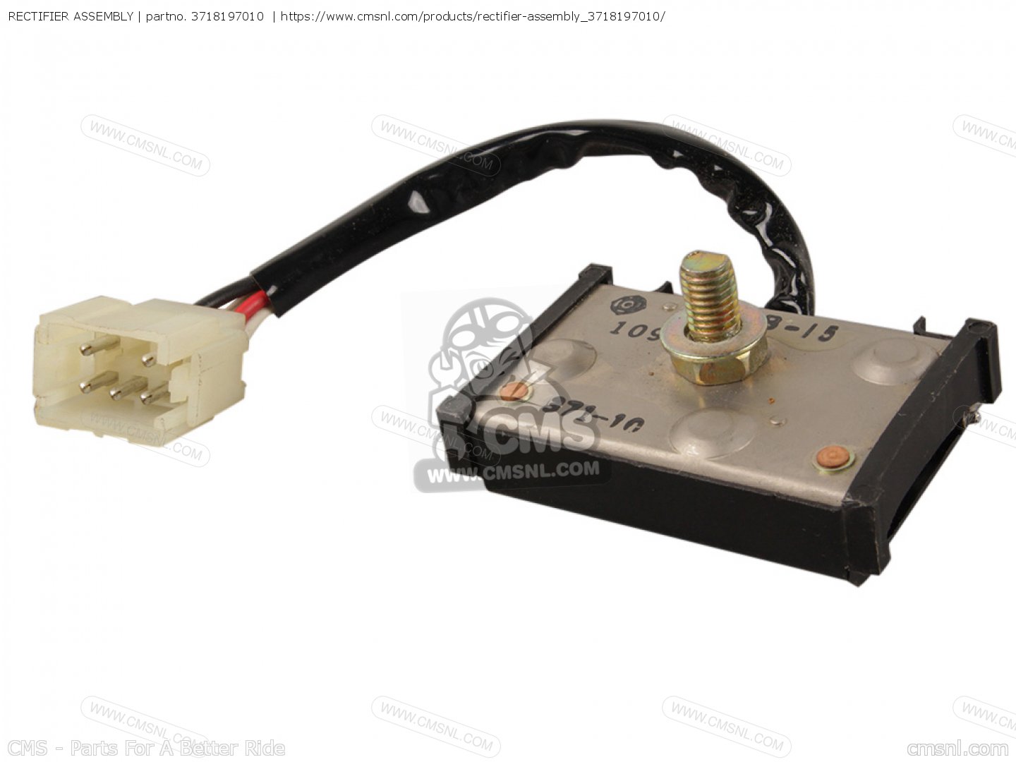 3718197010: RECTIFIER ASSEMBLY Yamaha - buy the 371-81970-10-00 at CMSNL