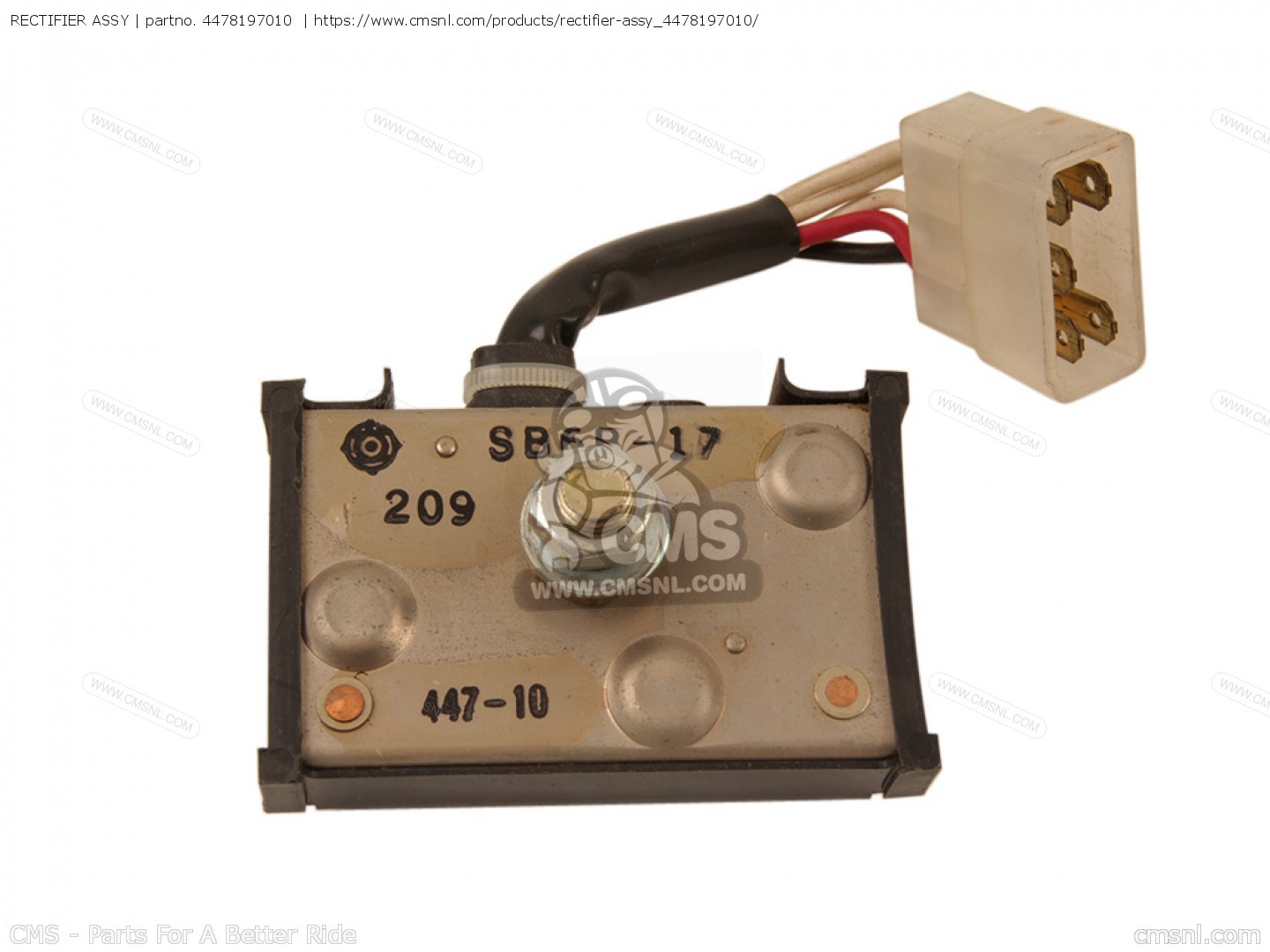 4478197010: RECTIFIER ASSY Yamaha - buy the 447-81970-10-00 at CMSNL