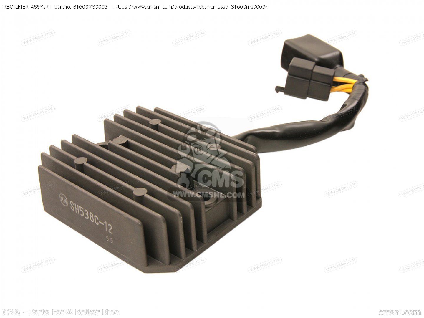 31600MS9003: RECTIFIER ASSY.,R Honda - buy the 31600-MS9-003 at CMSNL
