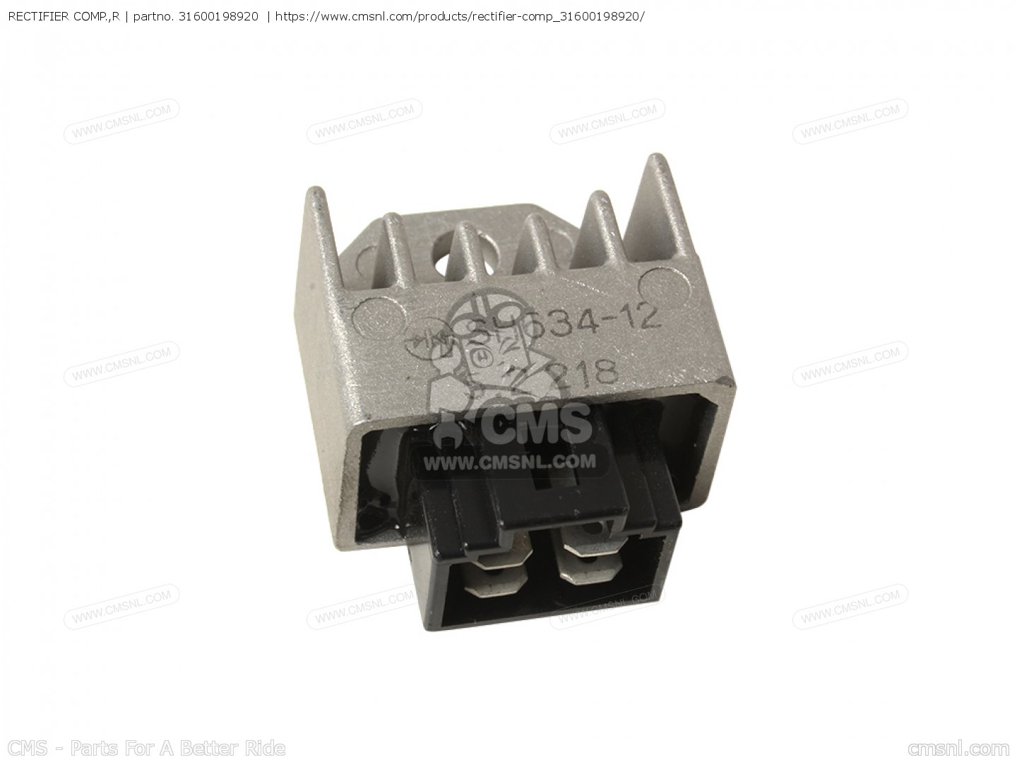 31600198920: RECTIFIER COMP.,R Honda - buy the 31600-198-920 at CMSNL