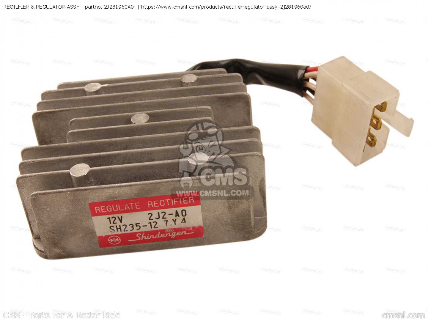 2J281960A0: RECTIFIER & REGULATOR ASSY Yamaha - buy the 2J2-81960-A0-00 ...