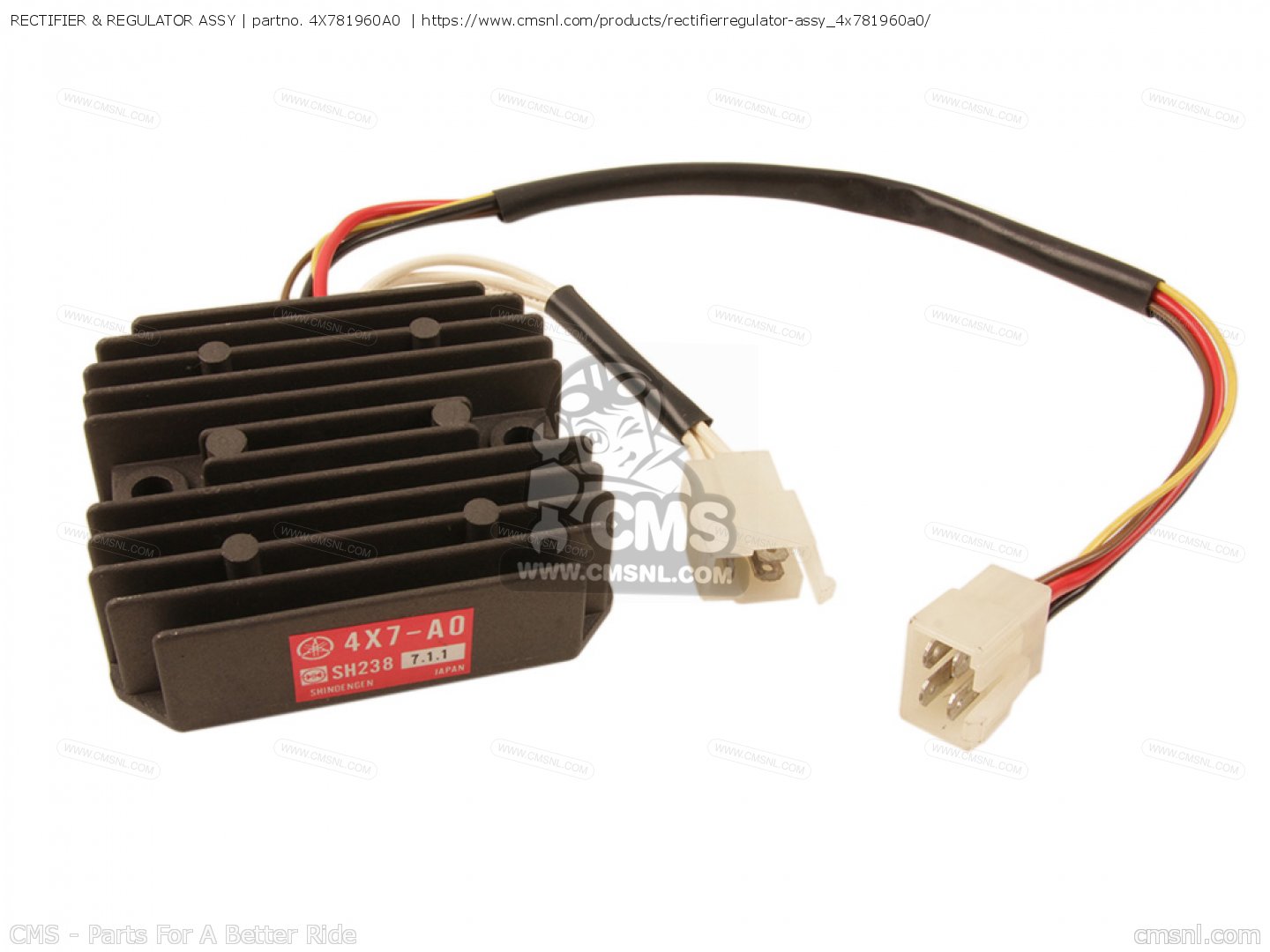 4X781960A0: RECTIFIER & REGULATOR ASSY Yamaha - buy the 4X7-81960-A0-00 ...