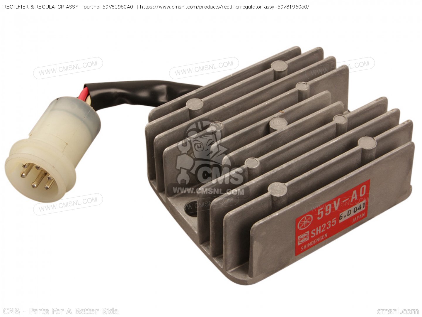 59V81960A0: RECTIFIER & REGULATOR ASSY Yamaha - buy the 59V-81960-A0-00 ...