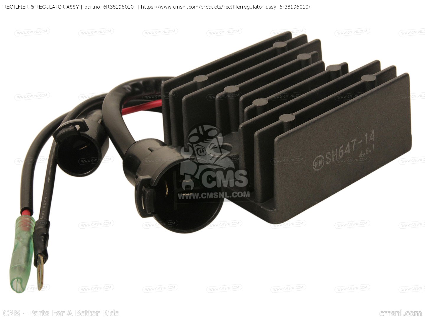 6R38196010: RECTIFIER & REGULATOR ASSY Yamaha - buy the 6R3-81960-10-00 ...