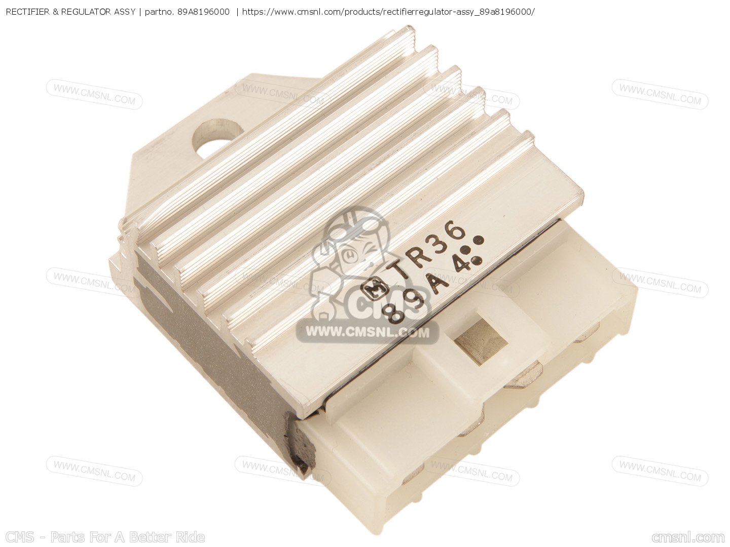 89A8196000: RECTIFIER & REGULATOR ASSY Yamaha - buy the 89A-81960-00-00 ...