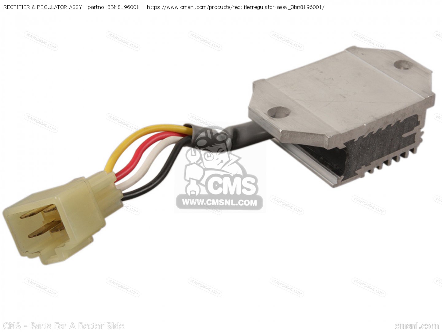 3BN8196001: Rectifier & Regulator Assy Yamaha - buy the 3BN-81960-01 at ...