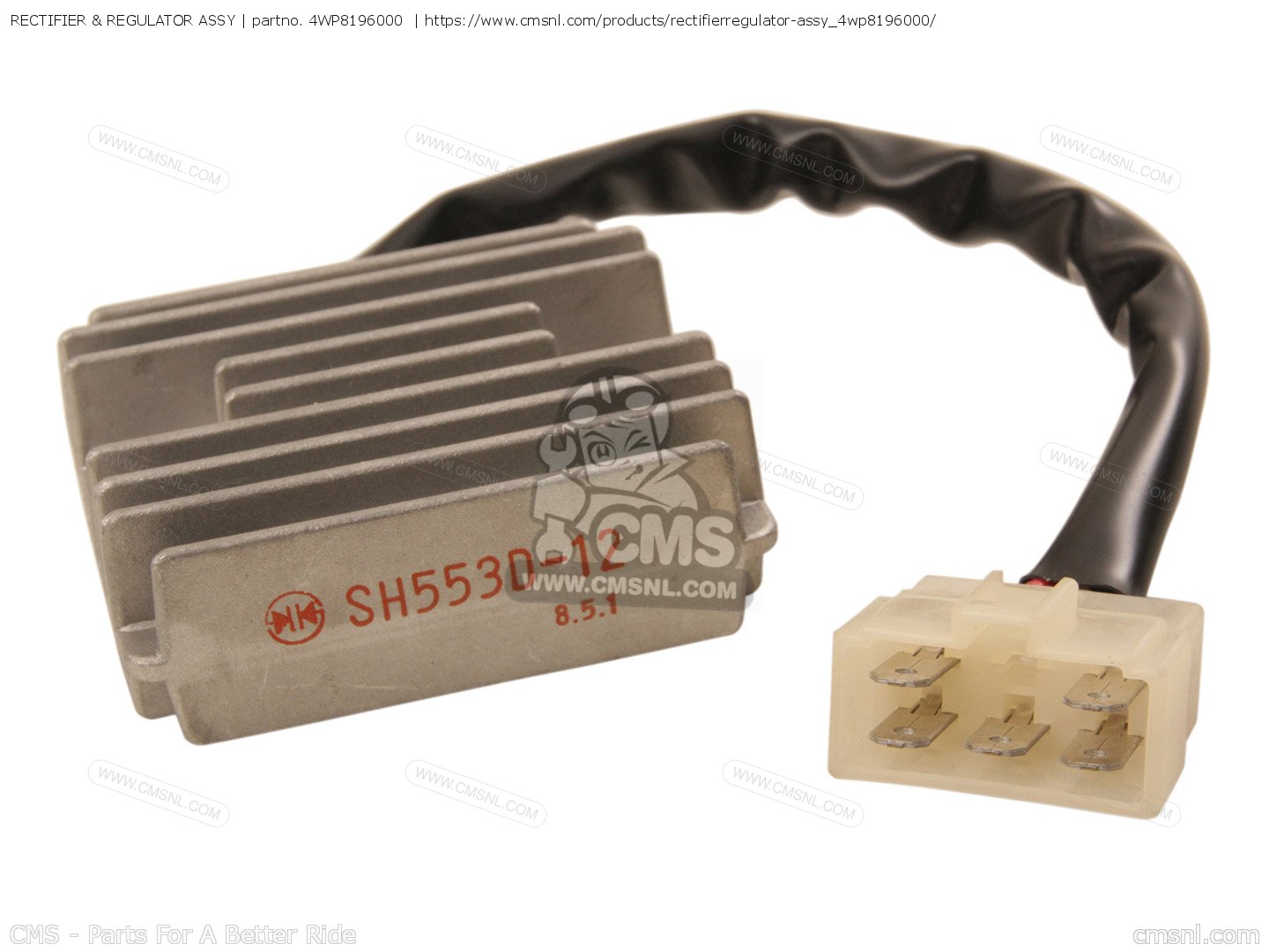 4WP8196000: Rectifier & Regulator Assy Yamaha - buy the 4WP-81960-00 at ...