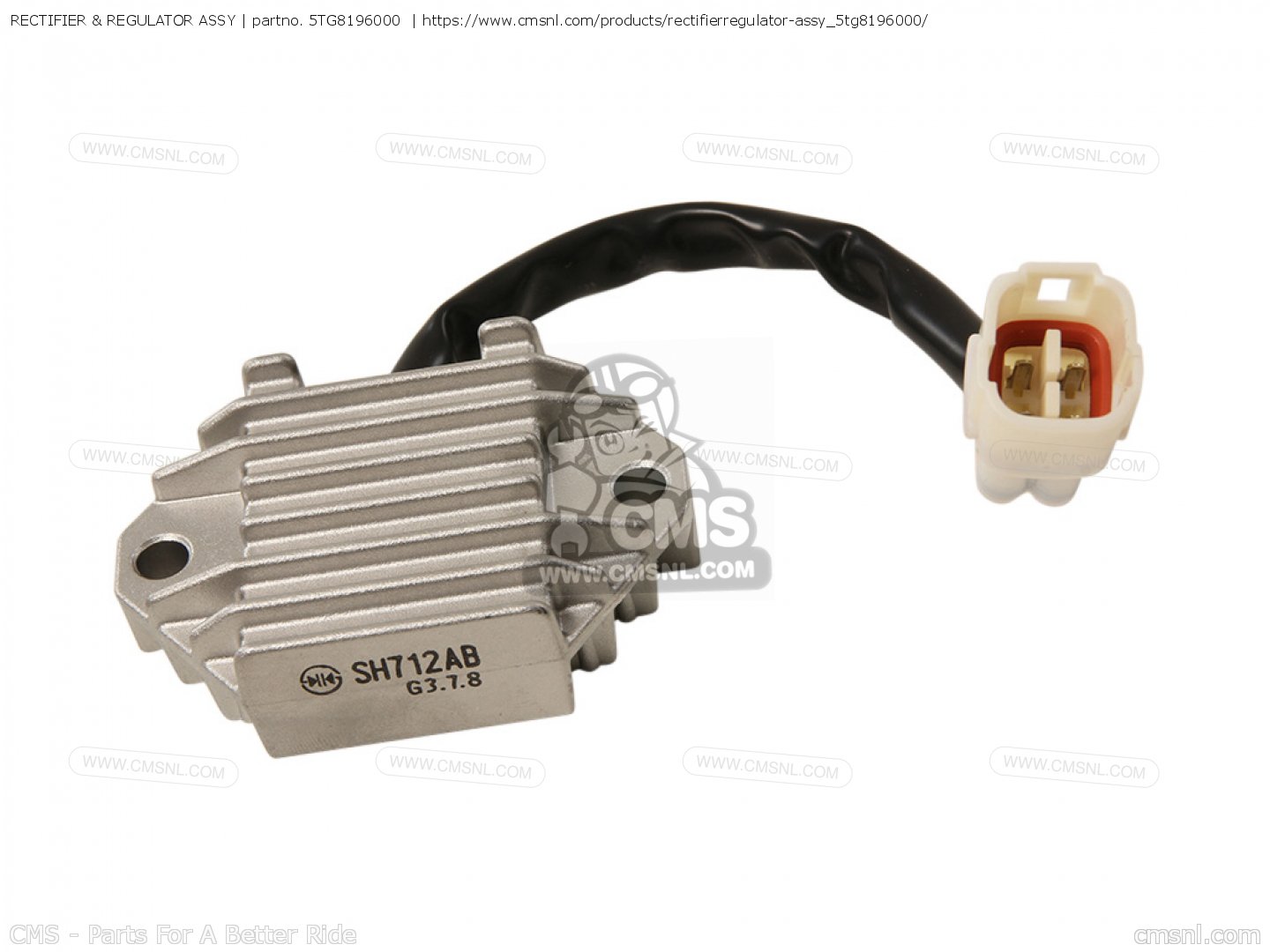 5TG8196000: Rectifier & Regulator Assy Yamaha - buy the 5TG-81960-00 at ...