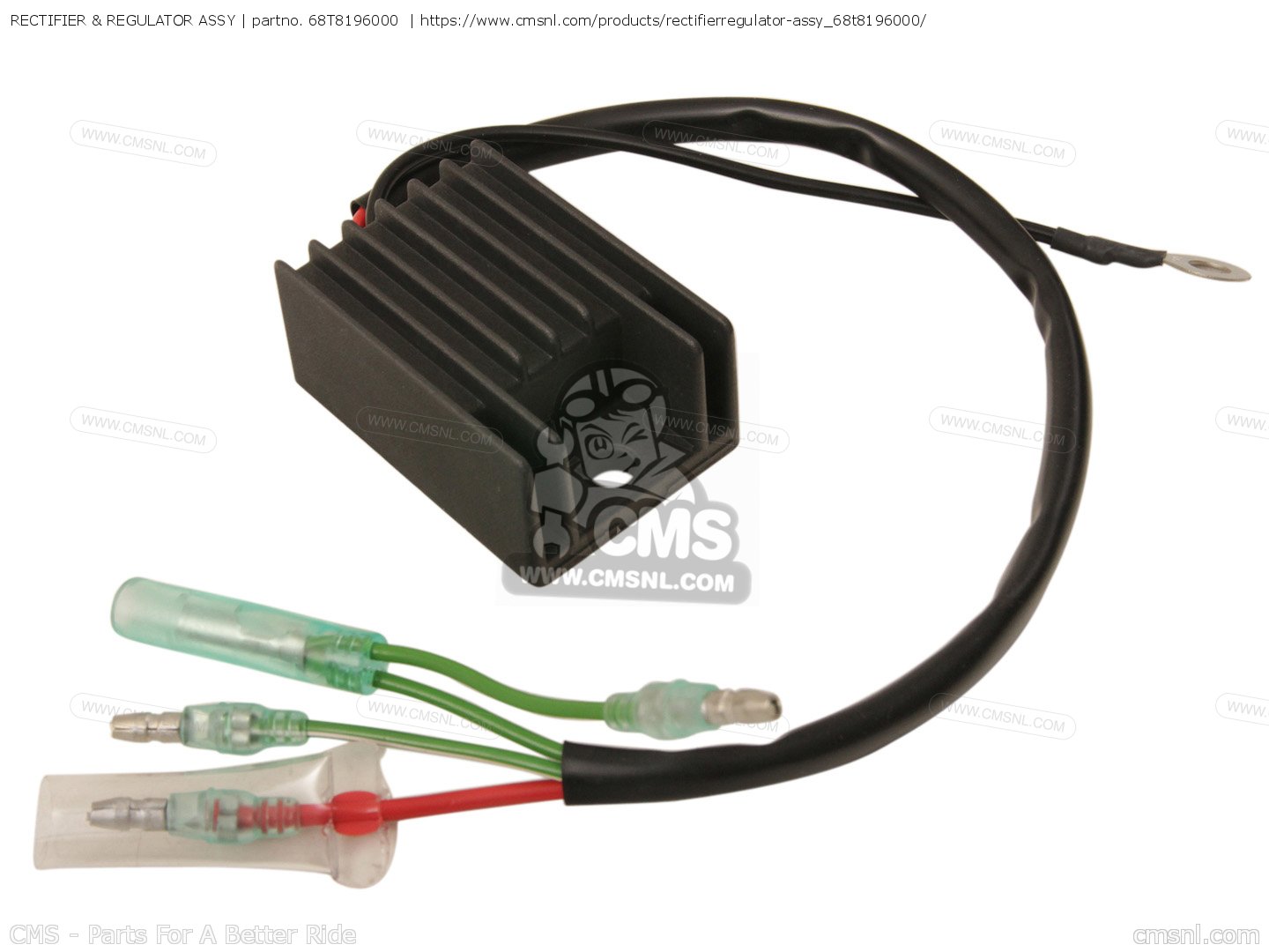 68T8196000: Rectifier & Regulator Assy Yamaha - buy the 68T-81960-00 at ...