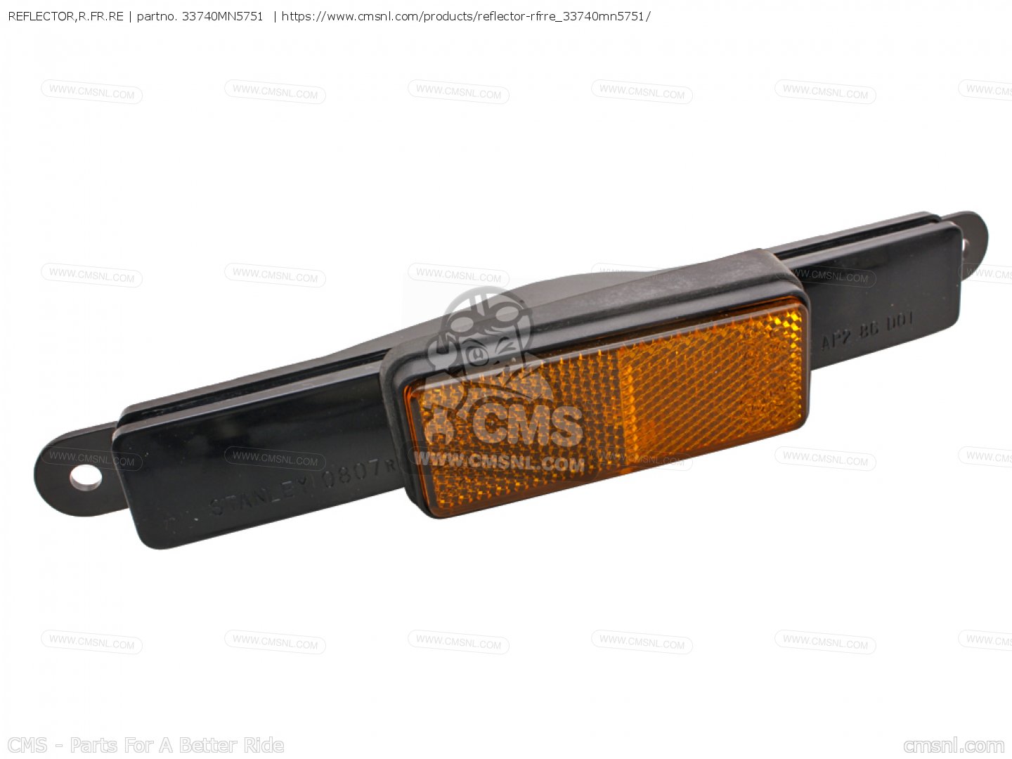 33740MN5751: REFLECTOR,R.FR.RE Honda - buy the 33740-MN5-751 at CMSNL