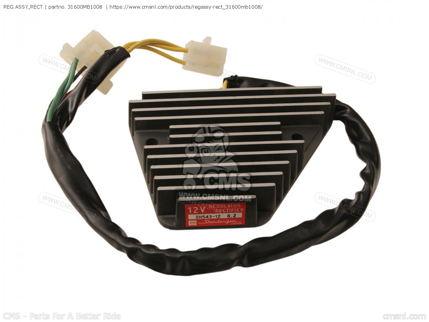 31600MB1008: REG.ASSY.,RECT Honda - buy the 31600-MB1-008 at CMSNL