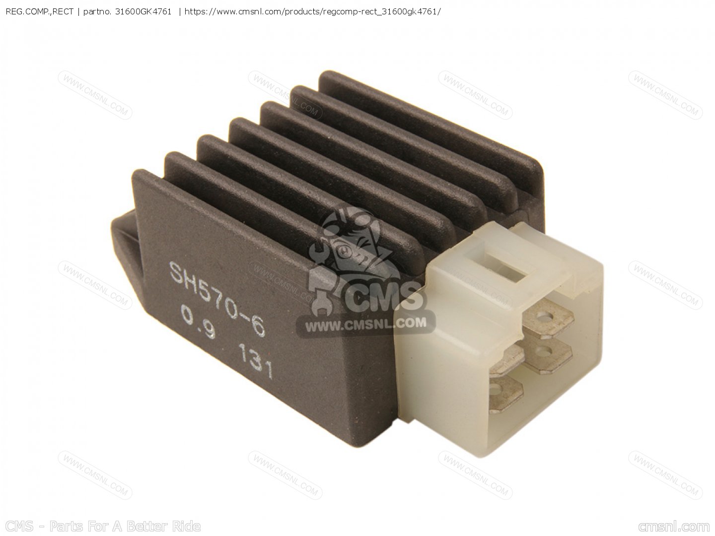 31600GK4761: REG.COMP.,RECT Honda - buy the 31600-GK4-761 at CMSNL