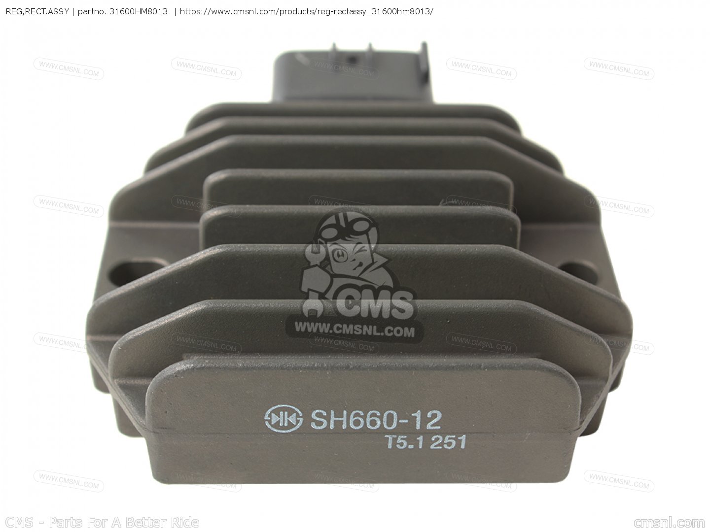 31600HM8013: REG,RECT.ASSY Honda - buy the 31600-HM8-013 at CMSNL