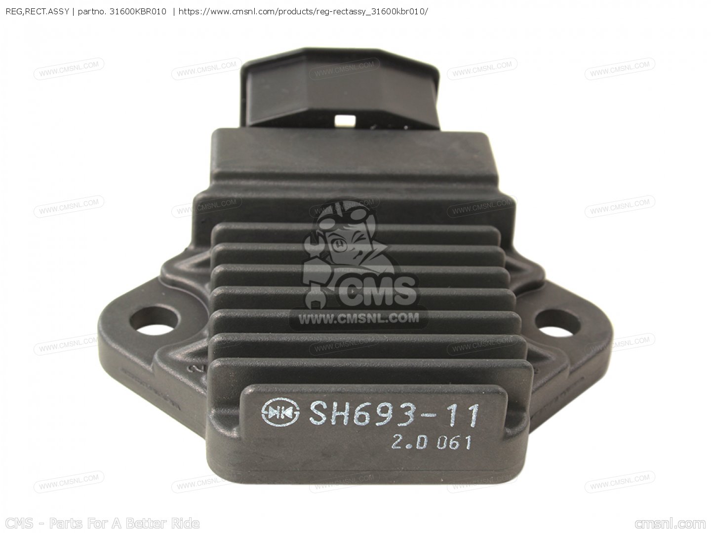 31600KBR010: REG,RECT.ASSY Honda - buy the 31600-KBR-010 at CMSNL