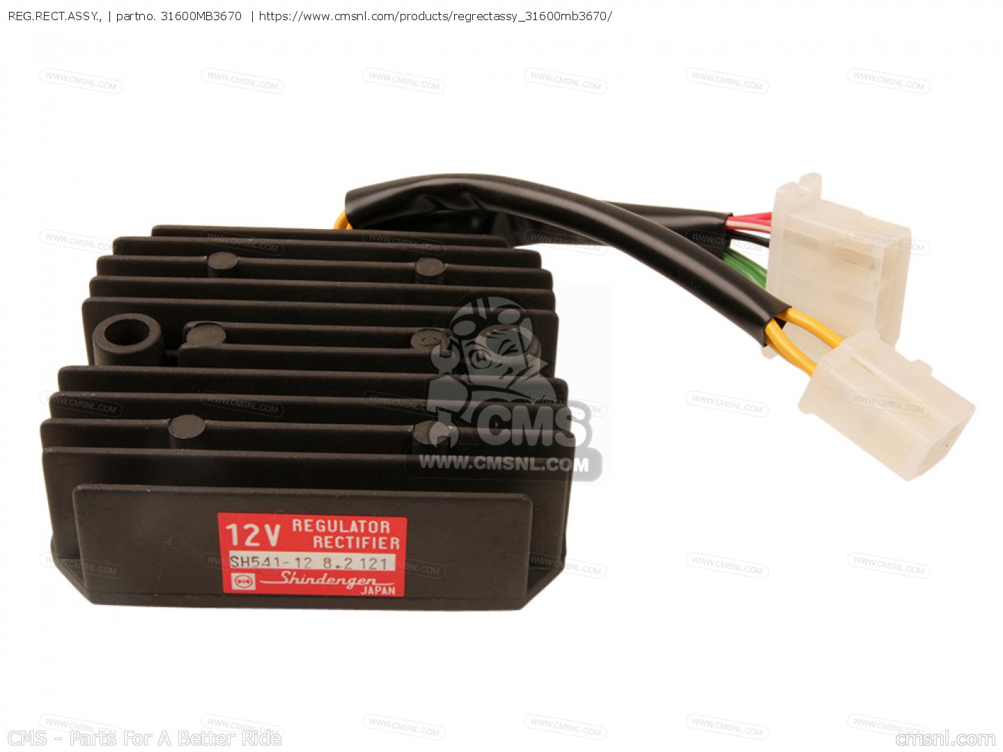 31600MB3670: REG.RECT.ASSY., Honda - buy the 31600-MB3-670 at CMSNL