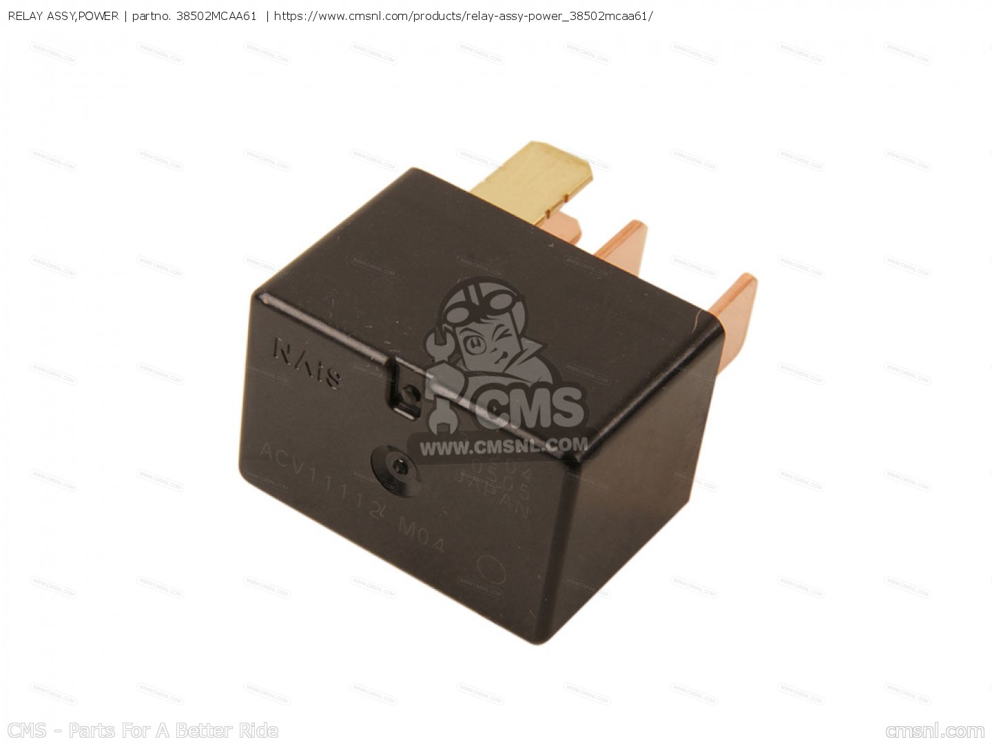 38502MCAA61: Relay Assy,power Honda - buy the 38502-MCA-A61 at CMSNL