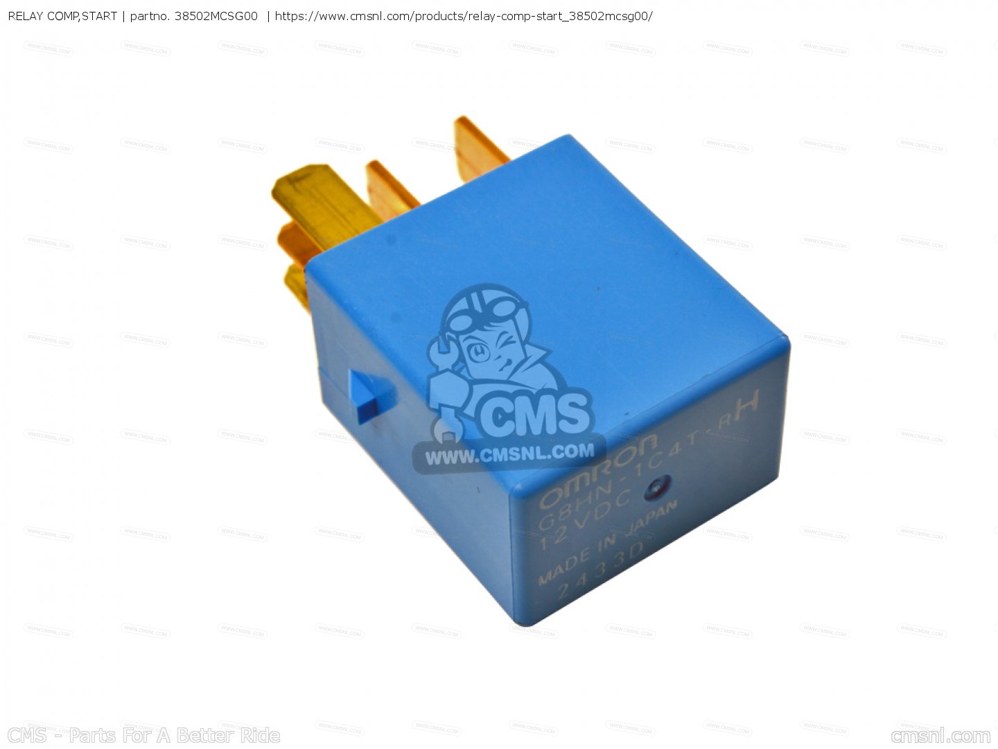 38502MCSG00: RELAY COMP,START Honda - buy the 38502-MCS-G00 at CMSNL