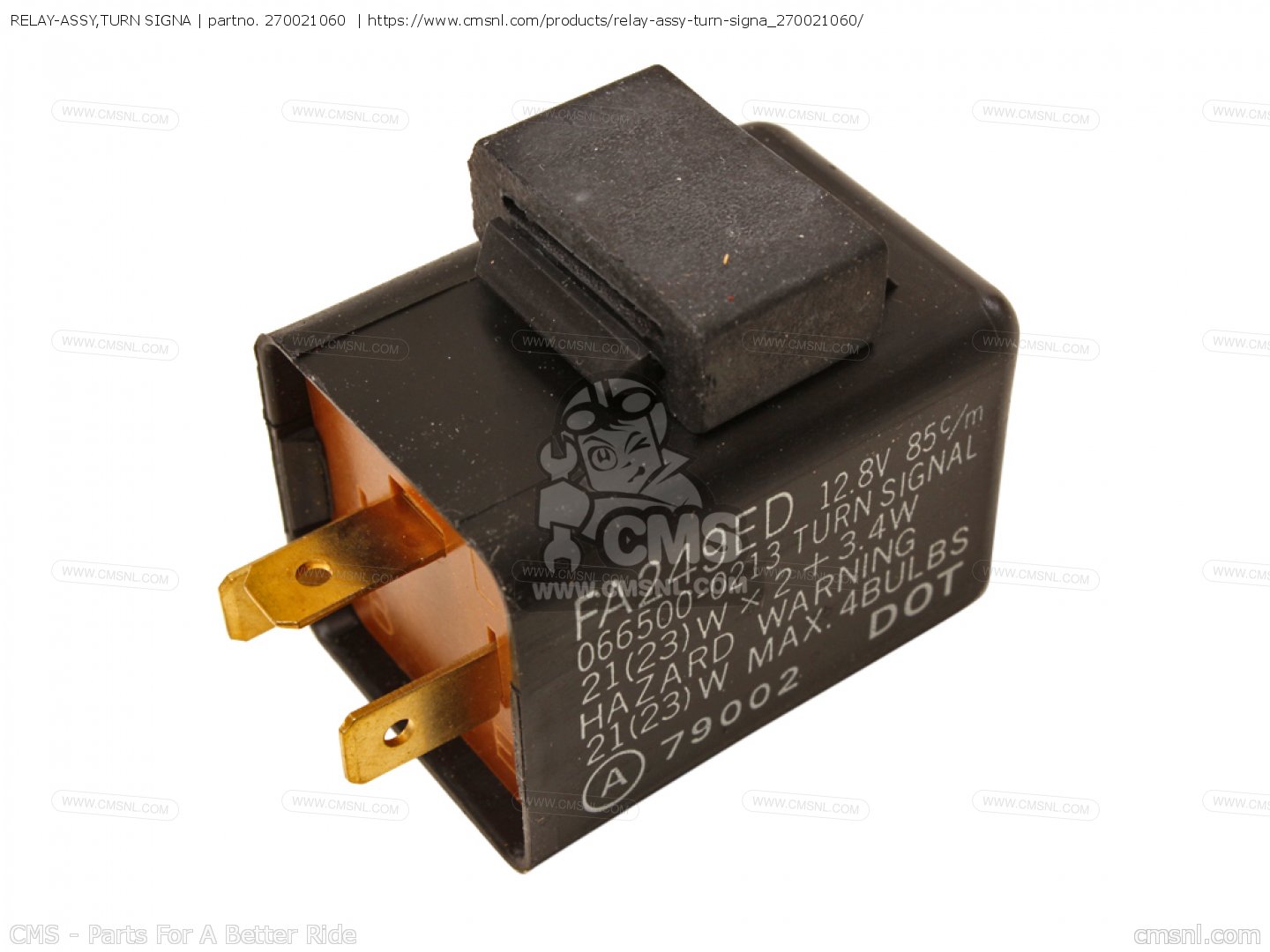 270021060：RELAY-ASSY,TURN SIGNA Kawasaki - CMSNLで27002-1060を購入する。