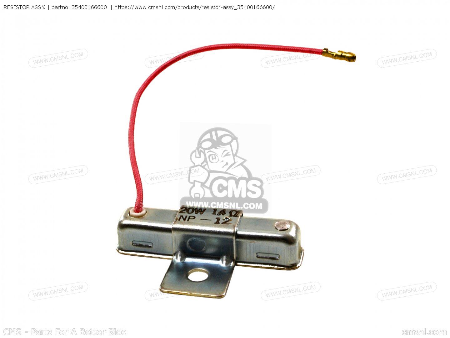 35400166600: RESISTOR ASSY. Honda - buy the 35400-166-600 at CMSNL