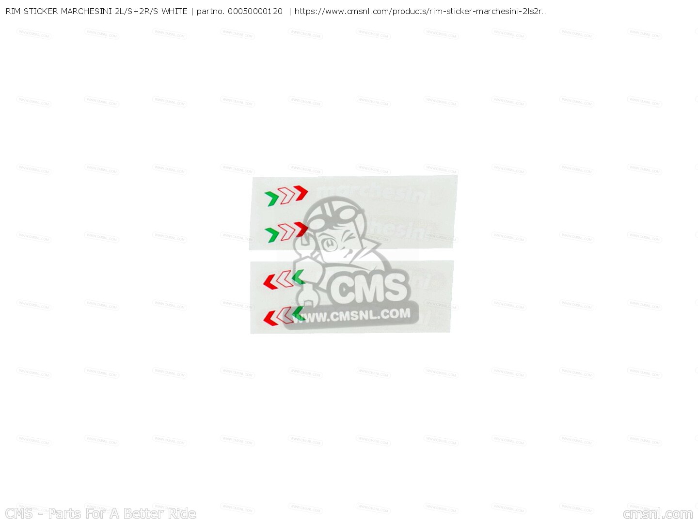 RIM STICKER MARCHESINI 2L/S+2R/S WHITE for 1190 RC8 R WHITE Japan 2011 ...
