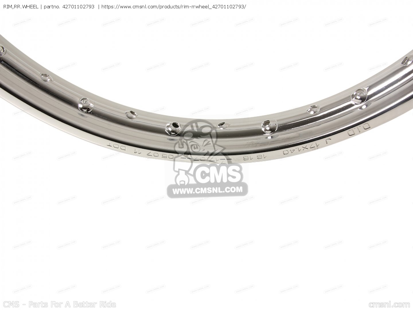 42701102793: RIM,RR.WHEEL Honda - buy the 42701-102-793 at CMSNL