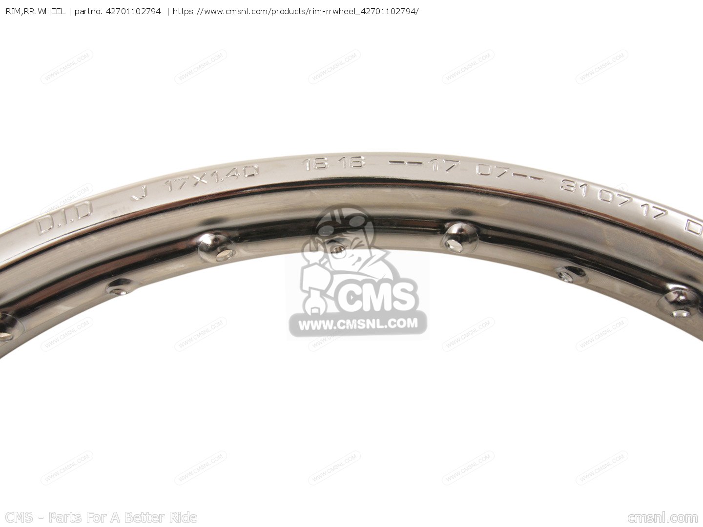 42701102794: RIM,RR.WHEEL Honda - buy the 42701-102-794 at CMSNL