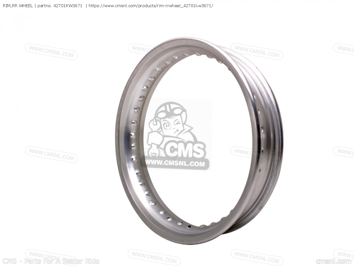 42701KW3671: RIM,RR.WHEEL Honda - buy the 42701-KW3-671 at CMSNL