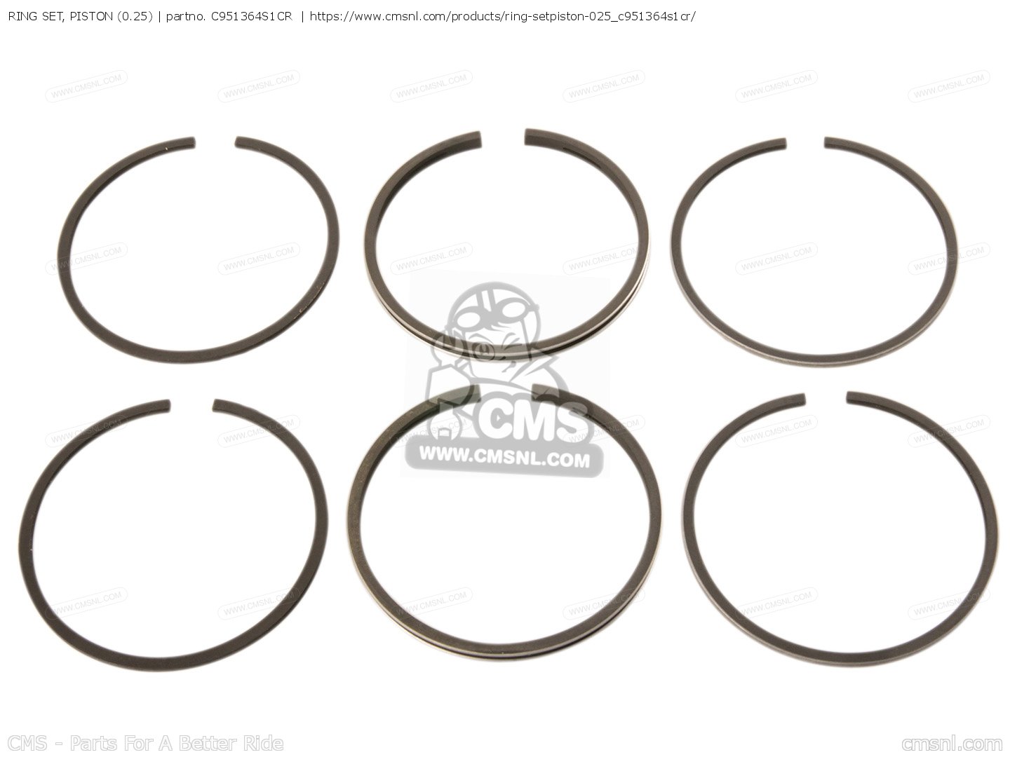 C951364S1CR: Ring Set, Piston (0.25) Honda - buy the C9513-64S-1CR at CMSNL