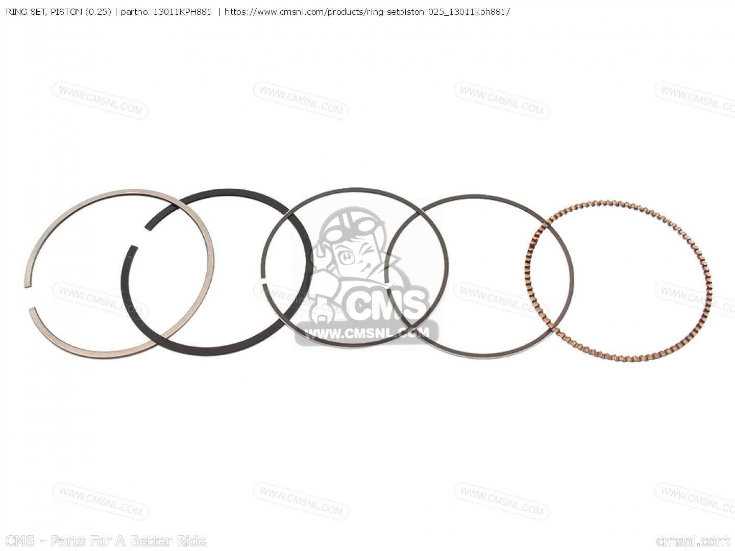 13011KPH881: Ring Set,piston Honda - buy the 13011-KPH-881 at CMSNL