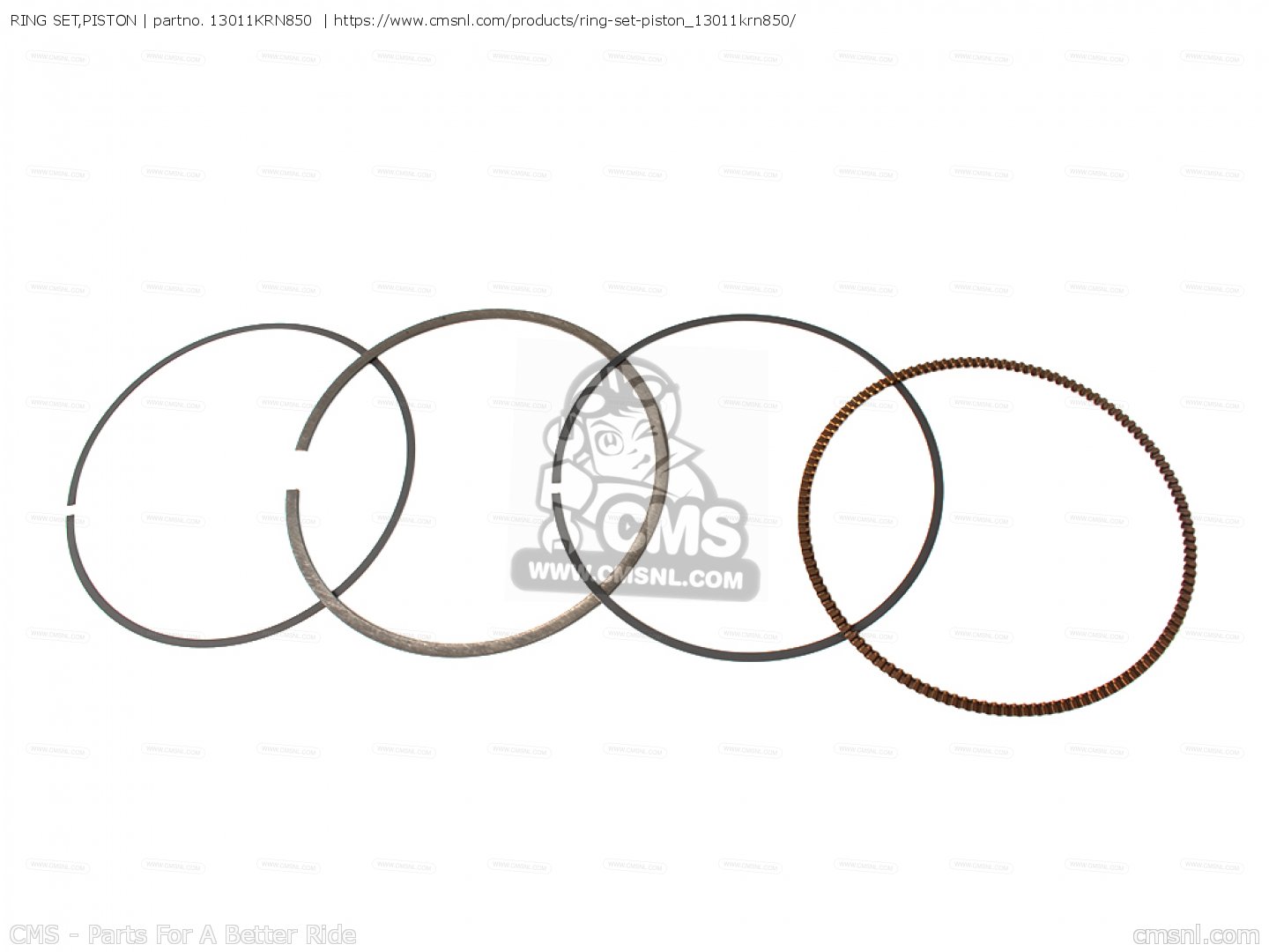 13011KRN850: RING SET,PISTON Honda - buy the 13011-KRN-850 at CMSNL