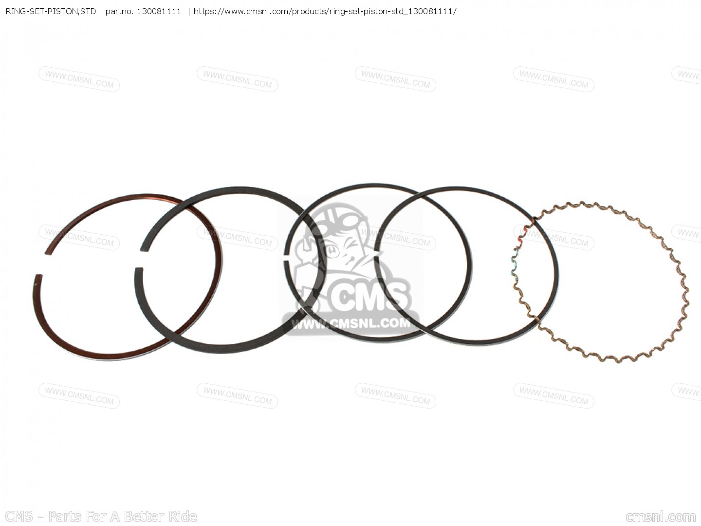 130081111: RING-SET-PISTON,STD Kawasaki - buy the 13008-1111 at CMSNL