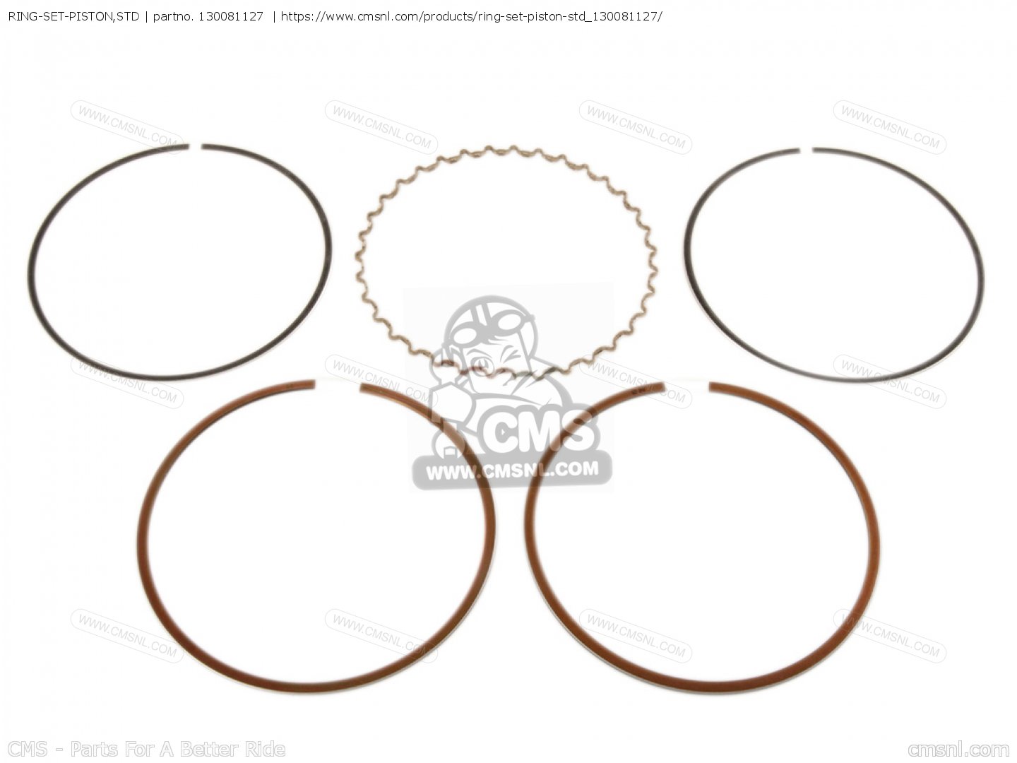 130081127: RING-SET-PISTON,STD Kawasaki - buy the 13008-1127 at CMSNL