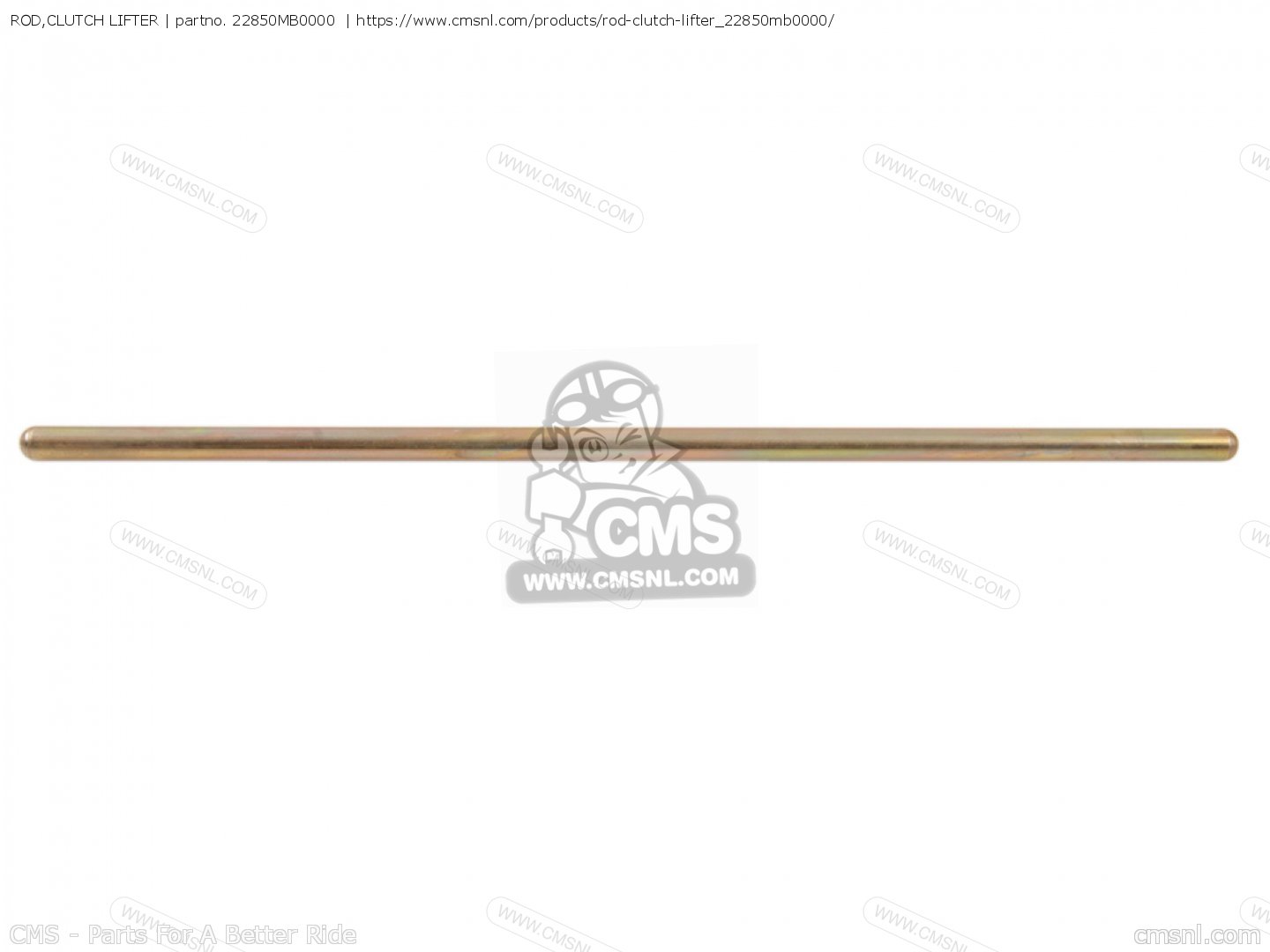 22850MB0000: ROD,CLUTCH LIFTER Honda - buy the 22850-MB0-000 at CMSNL