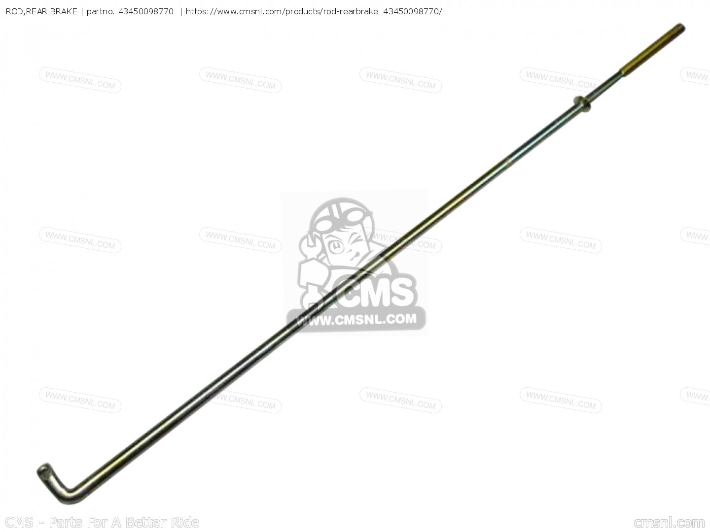 43450098770: ROD,REAR.BRAKE Honda - buy the 43450-098-770 at CMSNL