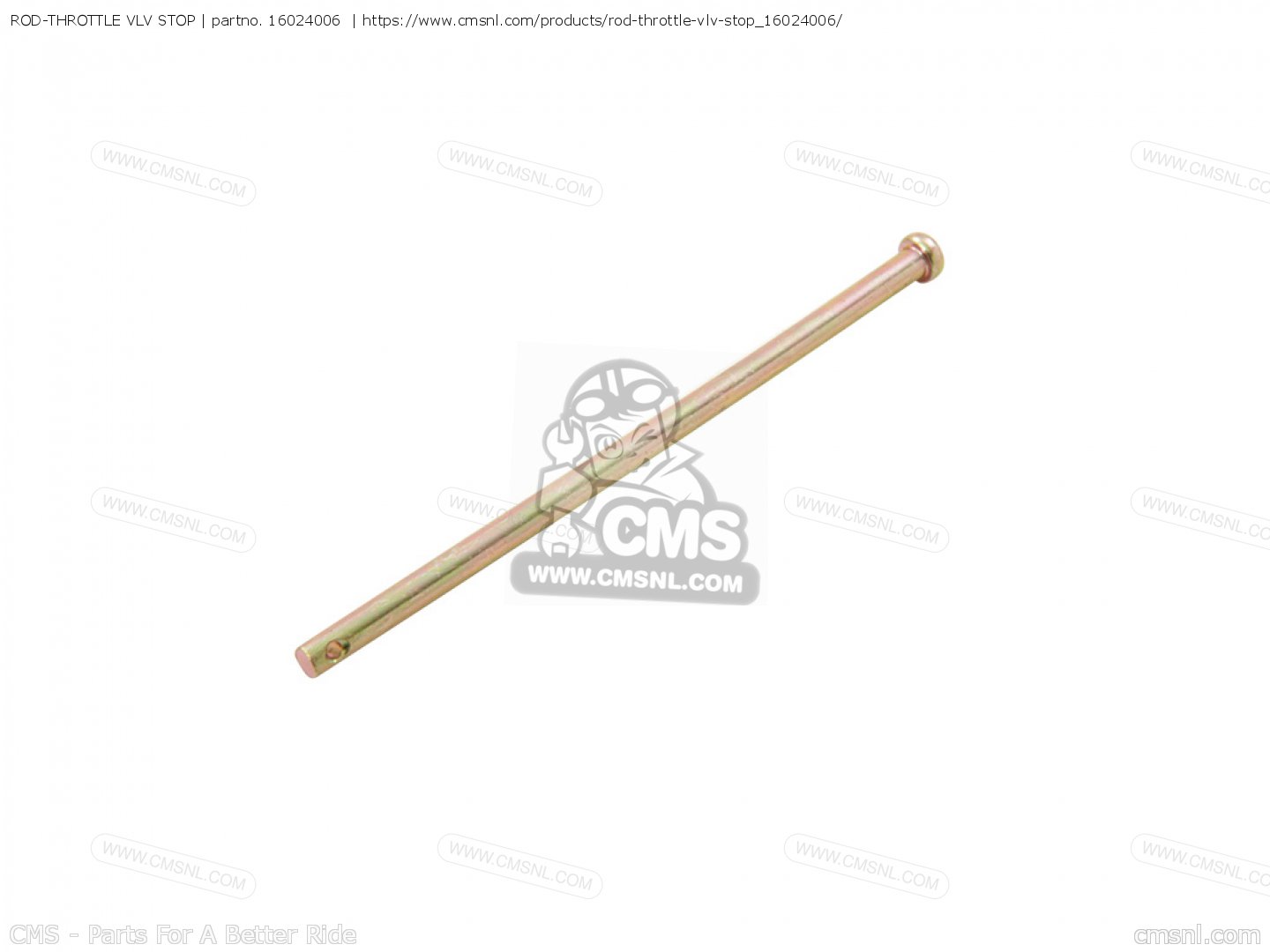 16024006: ROD-THROTTLE VLV STOP Kawasaki - buy the 16024-006 at CMSNL