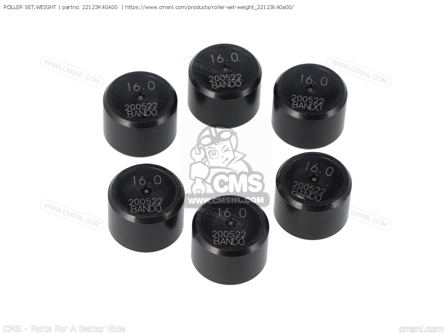 22123K40A00: ROLLER SET,WEIGHT Honda - buy the 22123-K40-A00 at CMSNL