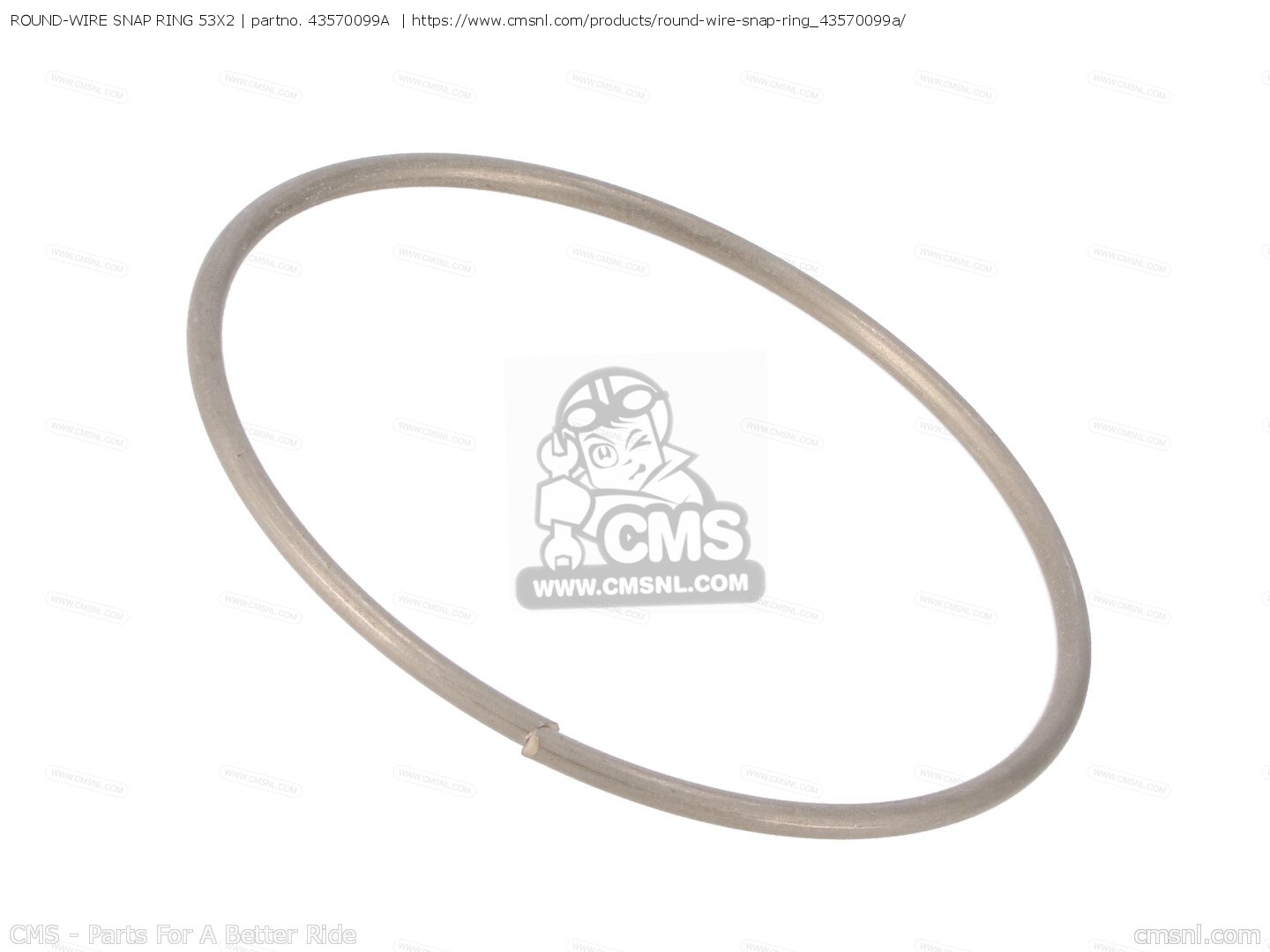 43570099A: ROUND-WIRE SNAP RING 53X2 Husqvarna - buy the 43570099 at CMSNL