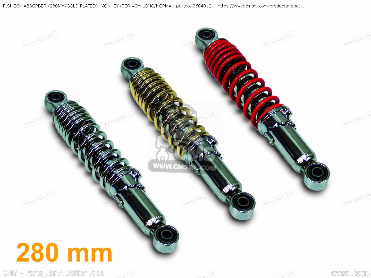 0604012: R.shock Absorber (280mm/gold Plated) Monkey (for 4cm Long ...