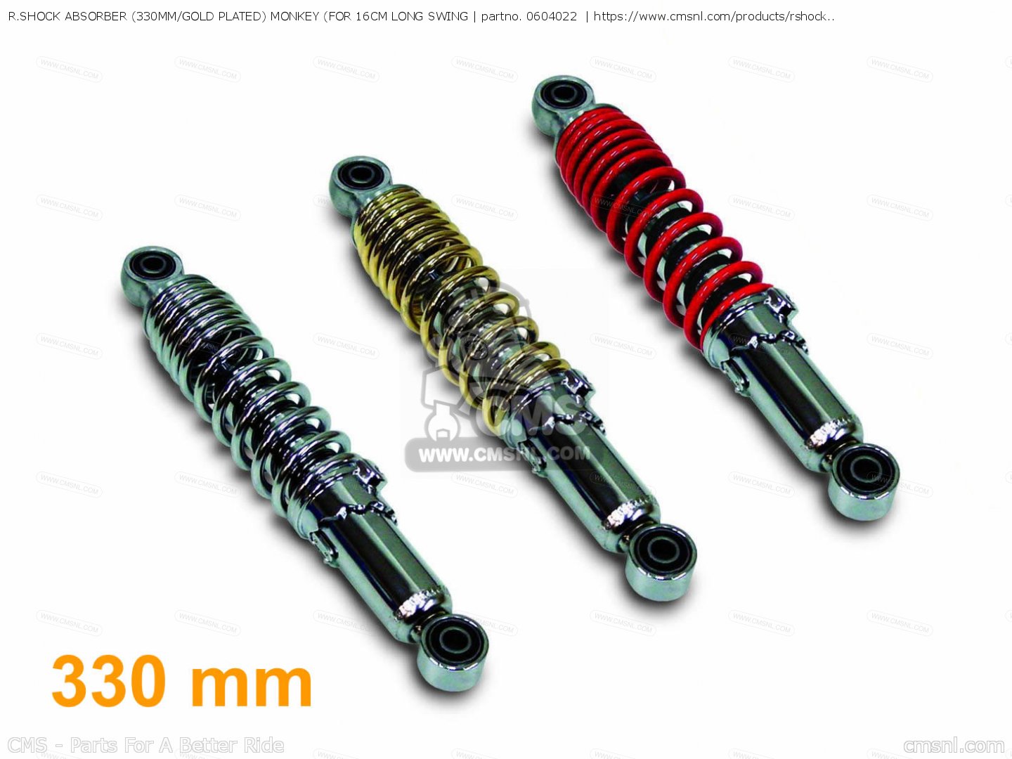 0604022: R.SHOCK ABSORBER (330MM/GOLD PLATED) MONKEY (FOR 16CM LONG ...