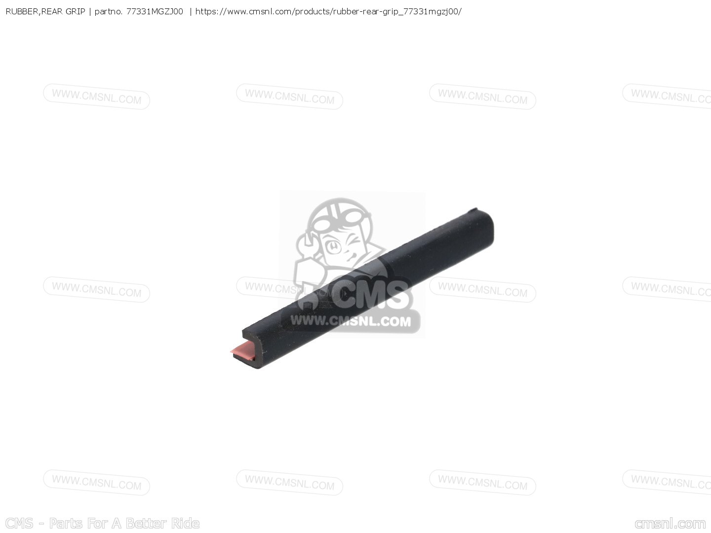 77331MGZJ00: RUBBER,REAR GRIP Honda - buy the 77331-MGZ-J00 at CMSNL