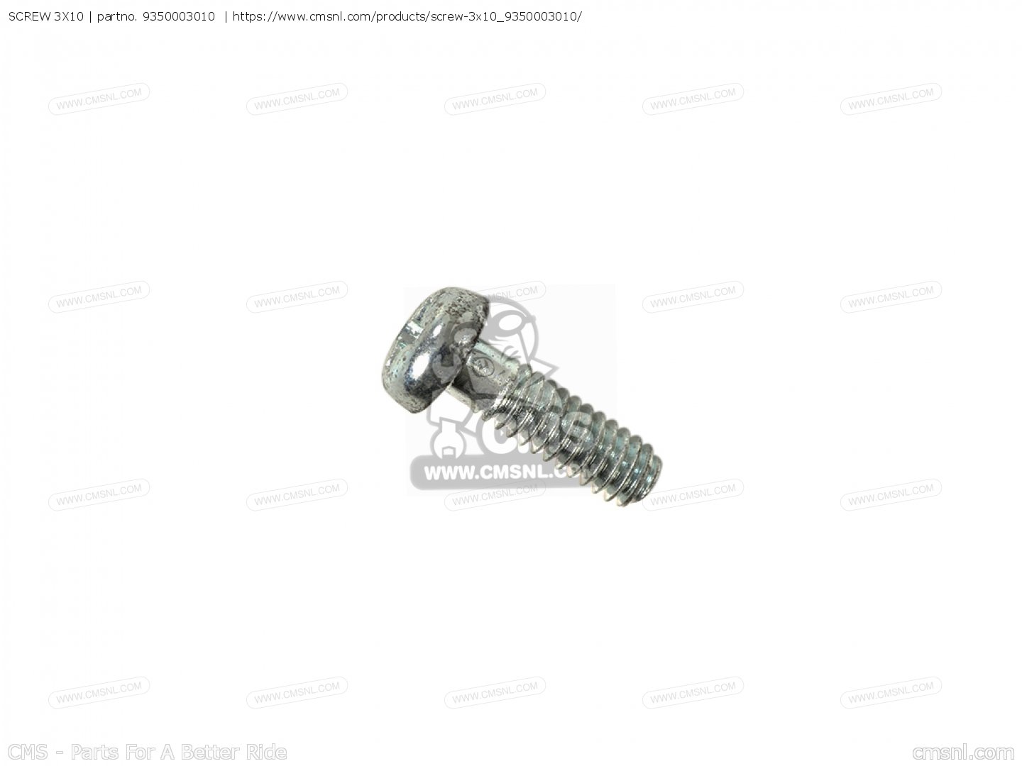 9350003010: SCREW 3X10 Honda - buy the 93500-03010 at CMSNL