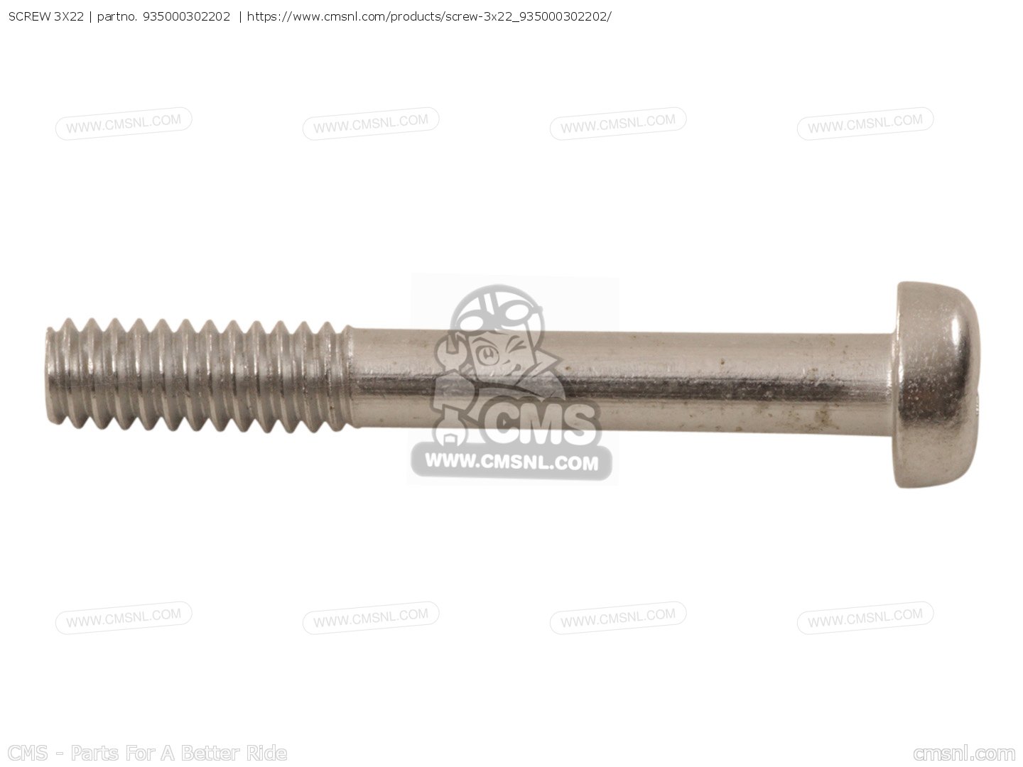 935000302202: SCREW 3X22 Honda - buy the 93500-0302202 at CMSNL