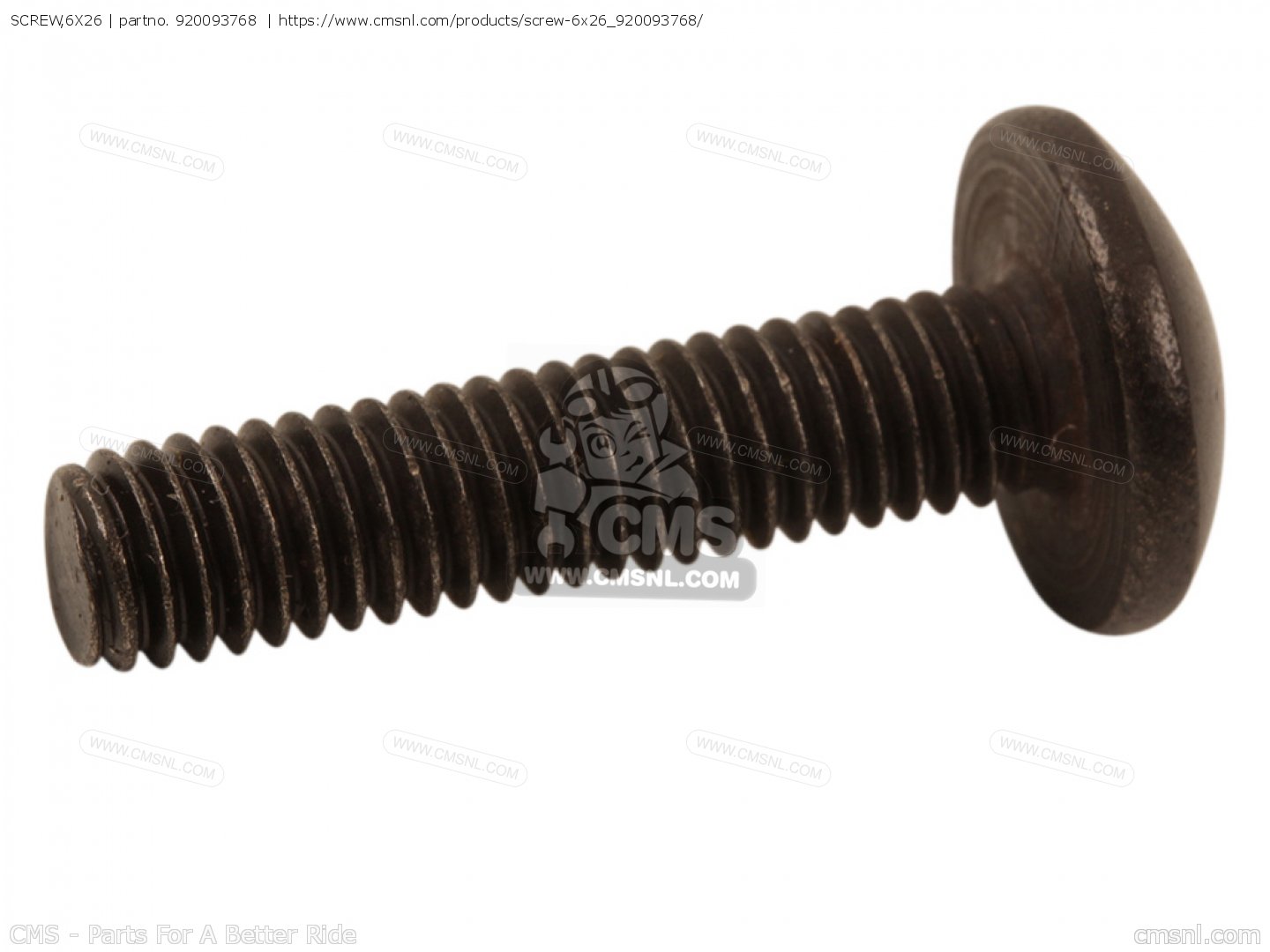 920093768: Screw,6x26 Kawasaki - buy the 92009-3768 at CMSNL