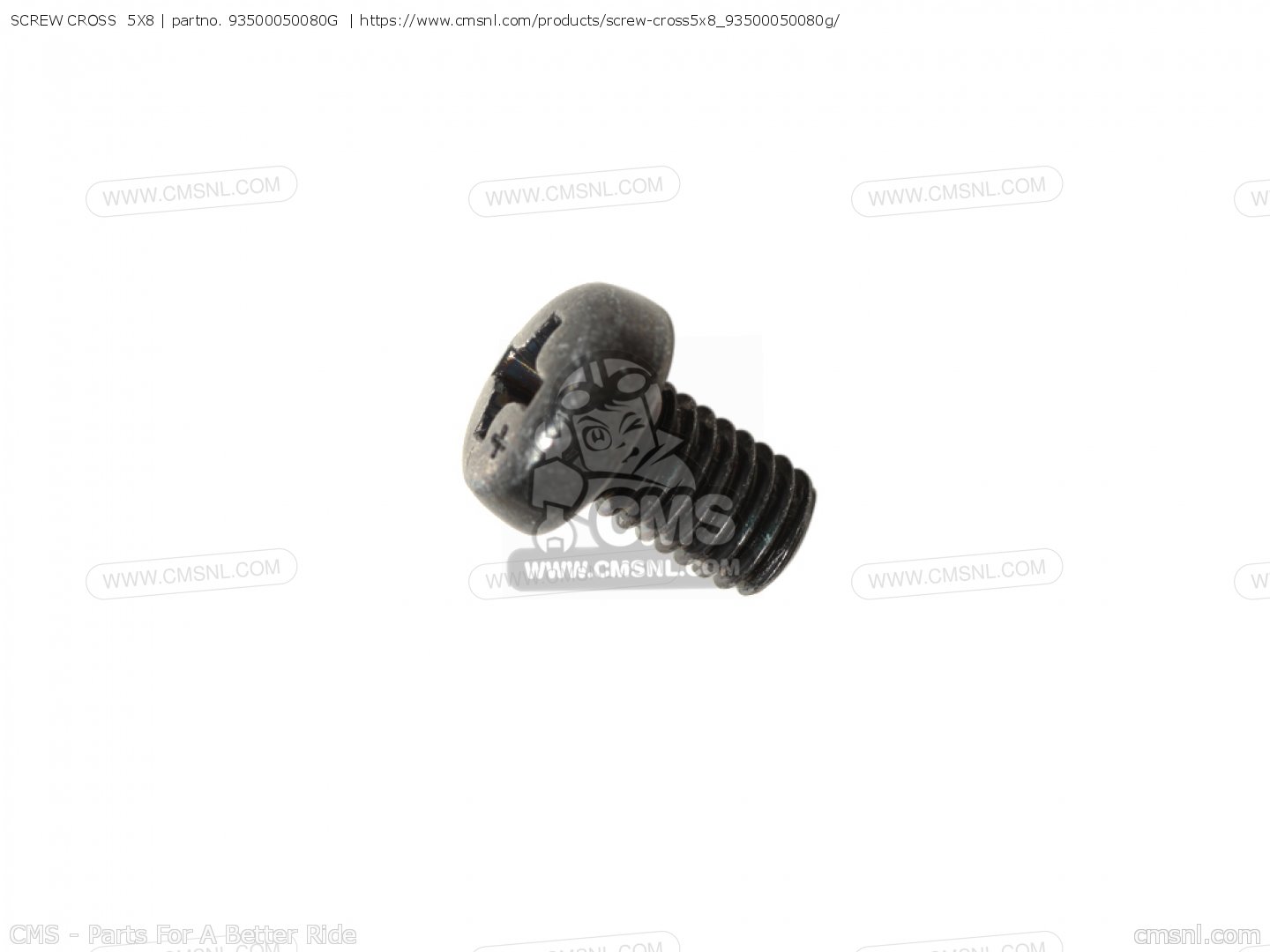 93500050080G: SCREW CROSS 5X8 Honda - buy the 93500-050080G at CMSNL