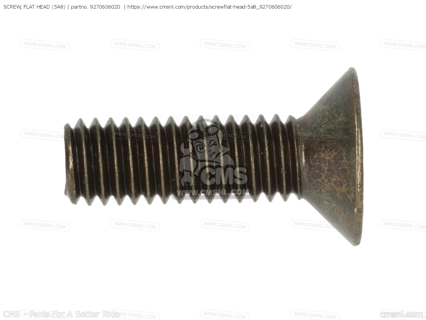 9270606020: SCREW, FLAT HEAD (5A8) Yamaha - buy the 92706-06020-00 at CMSNL