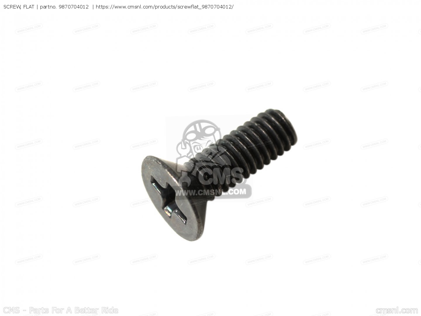 9870704012: SCREW, FLAT Yamaha - buy the 98707-04012-00 at CMSNL