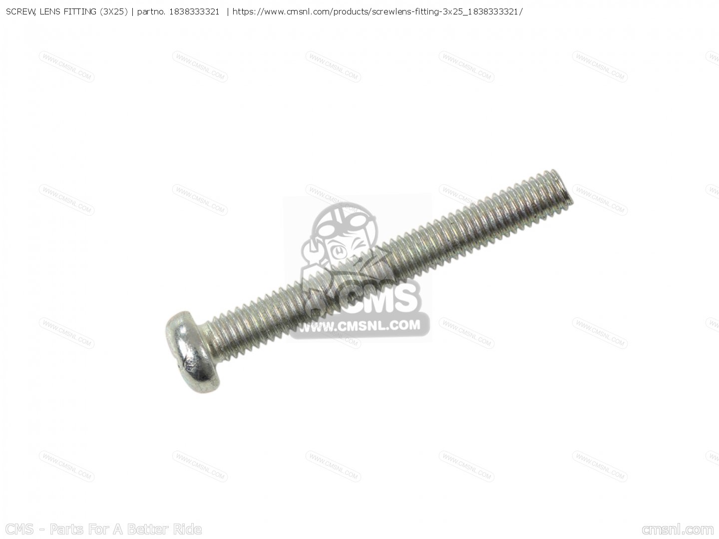 1838333321: SCREW, LENS FITTING (3X25) Yamaha - buy the 183-83333-21-00 ...