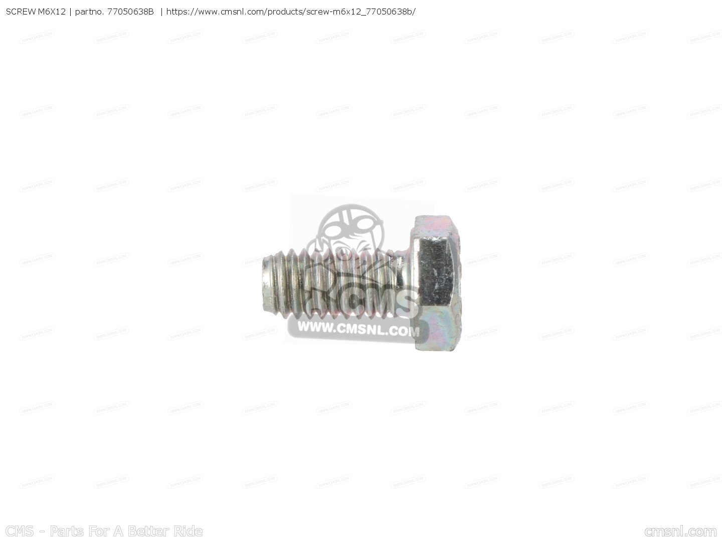 77050638B: SCREW M6X12 Ducati - buy the 77050638B at CMSNL